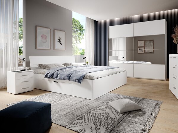 Set za spavaću sobu Austin C112, Bijela, Vrata ormari: Klizna vrata | FAVI.hr