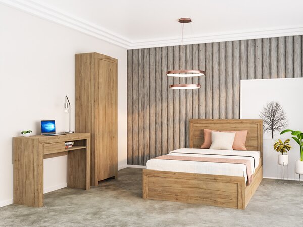 Set za spavaću sobu Sonsoru 152, Hrast, Vrata ormari: Klasična vrata | FAVI.hr