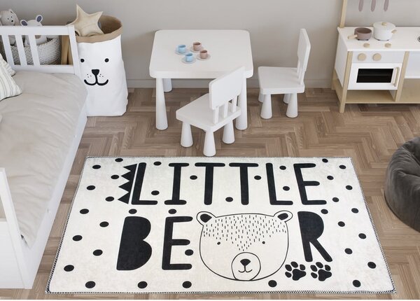 Crno-bijeli periv dječji tepih 80x120 cm Little Bear – Vitaus | FAVI.hr