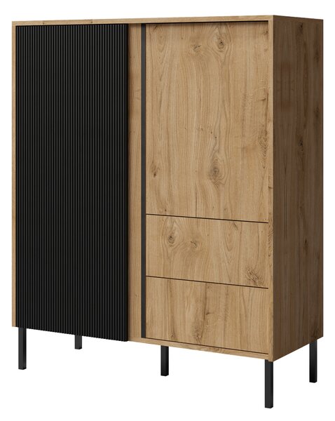 Zondo.hr Komoda Munkki 1 (hrast + crna). Akcija -21%. 1087316 | FAVI.hr