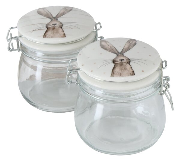 Set od 2 staklene posude za hranu s porculanskim poklopcem Boltz Harry | FAVI.hr