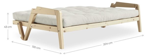 Bijeli kauč na razvlačenje 204 cm Grab - Karup Design | FAVI.hr