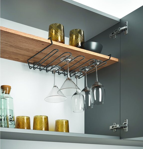 Crni viseći držač za vinske čaše Metaltex Wine Glass | FAVI.hr