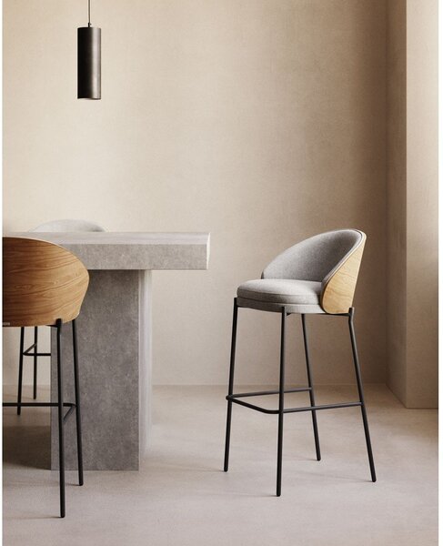 Siva/u prirodnoj boji barska stolica (visine sjedala 77 cm) Eamy – Kave ...