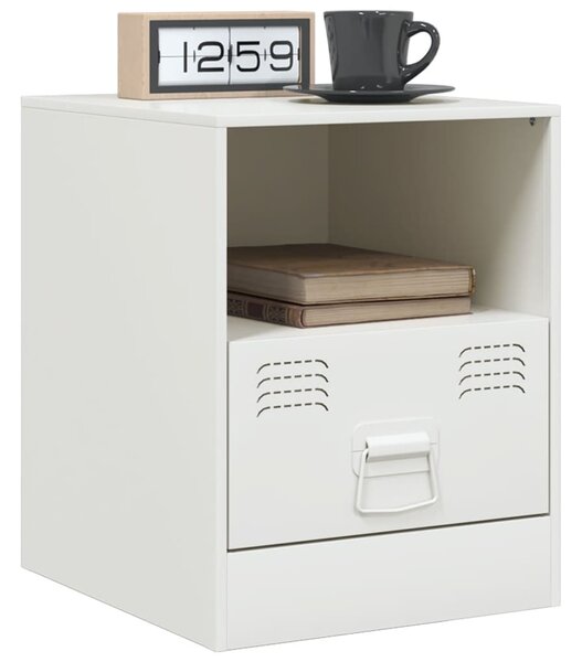 Noćni ormarić bijeli 34,5 x 39 x 44 cm čelični | FAVI.hr