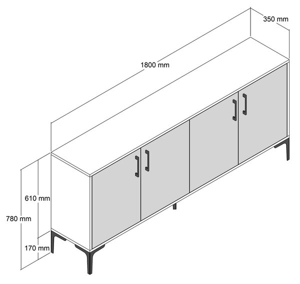Zondo.hr Ormarić Kim 180 (orah + krem). Akcija -33%. 1072674 | FAVI.hr