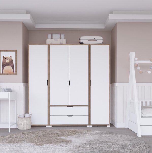 Zondo.hr Ormar za garderobu Nisae 24 (orah svijetli + bijela). Akcija ...