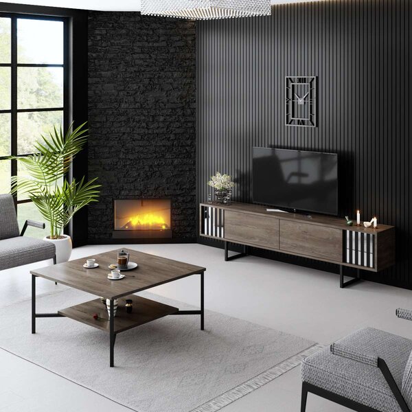 Zondo.hr TV stolić/ormarić Chromonise (orah + crna). Akcija -31% ...