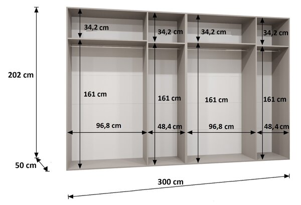 Zondo.hr Ormar za garderobu 300 cm Mirabella 2 (crna + kašmir). Akcija ...