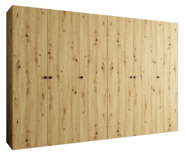 Zondo.hr Ormar za garderobu 300 cm Parna 1 (hrast artisan + crna ...