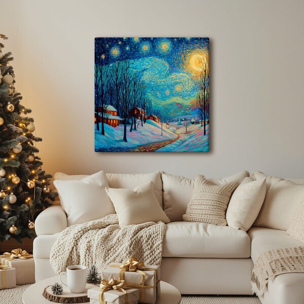 Božićna slika blagdanski noćni krajolik | FAVI.hr