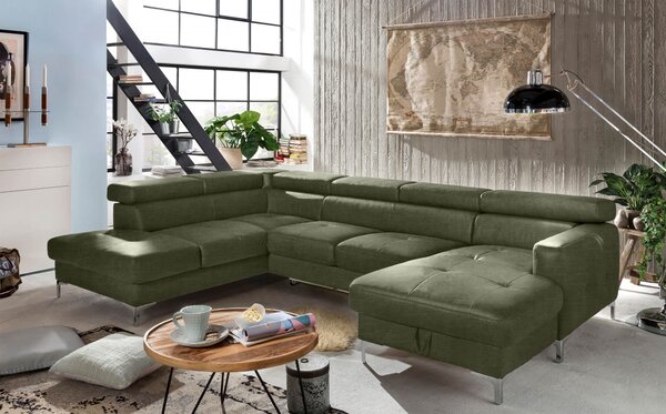 Zondo.hr Kutna garnitura u obliku slova U Sammy (tamno maslinasto ...