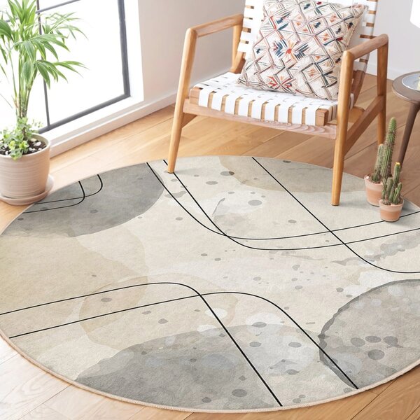 Bež perivi okrugao tepih ø 150 cm Simple Lines – Mila Home | FAVI.hr