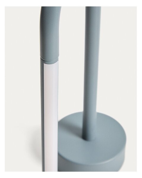 Svijetlo plava metalna LED stolna lampa (visina 30 cm) Bow – Kave Home ...