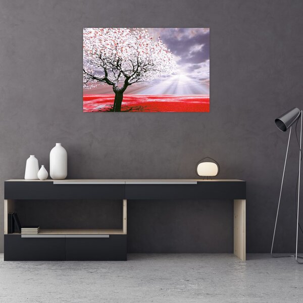 Crvena slika stabla (90x60 cm) | FAVI.hr
