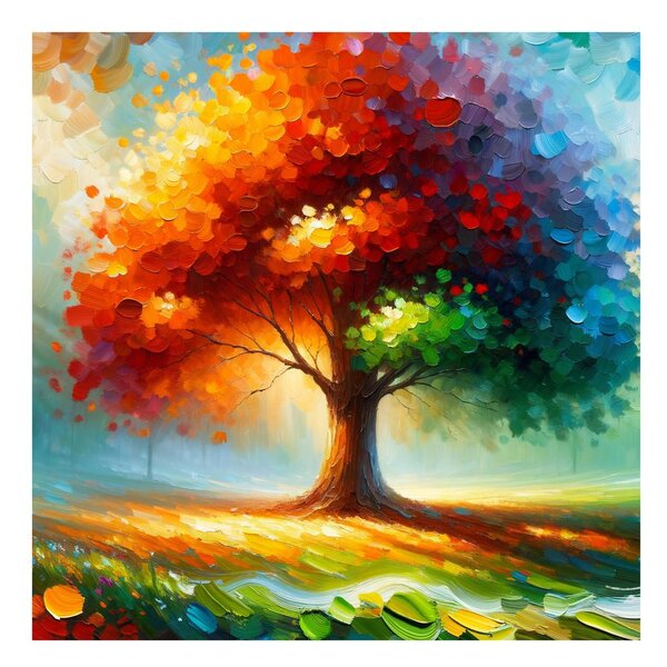 Slika šareno stablo života na livadi | FAVI.hr