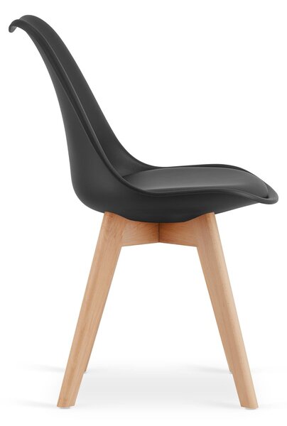 Crni blagovaonski set 1 + 4, stol MADO ARTISAN 80x80 + stolica BALI ...