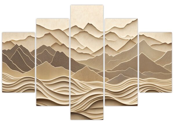 Slika - 3D linije planina (150x105 cm) | FAVI.hr